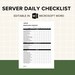 Server Daily Checklist Restaurant Cafe New Hire Training, Mis En Place ...