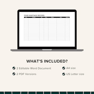 Restaurant Food Waste Tracker, Printable Food Disposal Sheet, Food ...