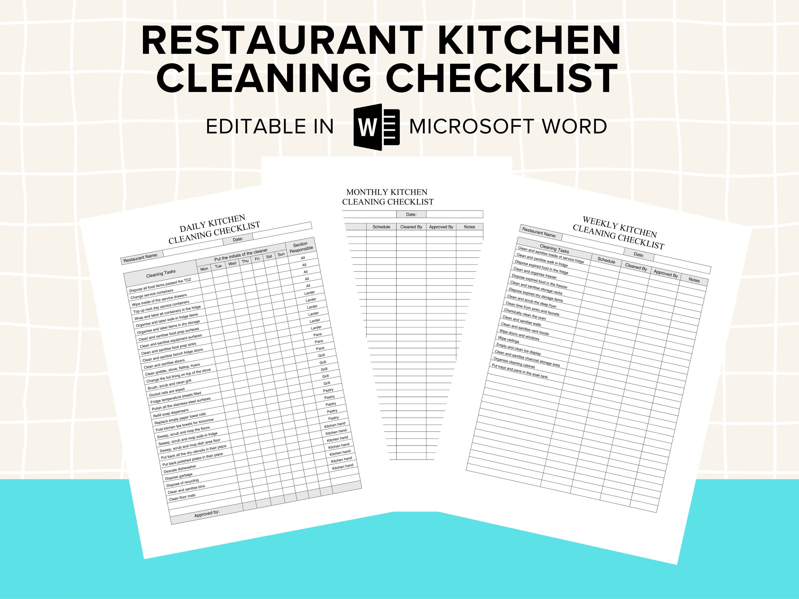 Restaurant Kitchen Cleaning Checklist