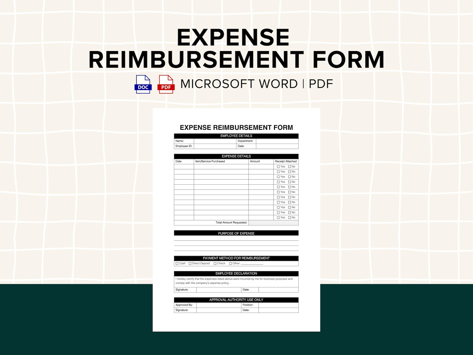 Expense Reimbursement Report Form, Employee Expense Reporting Template ...