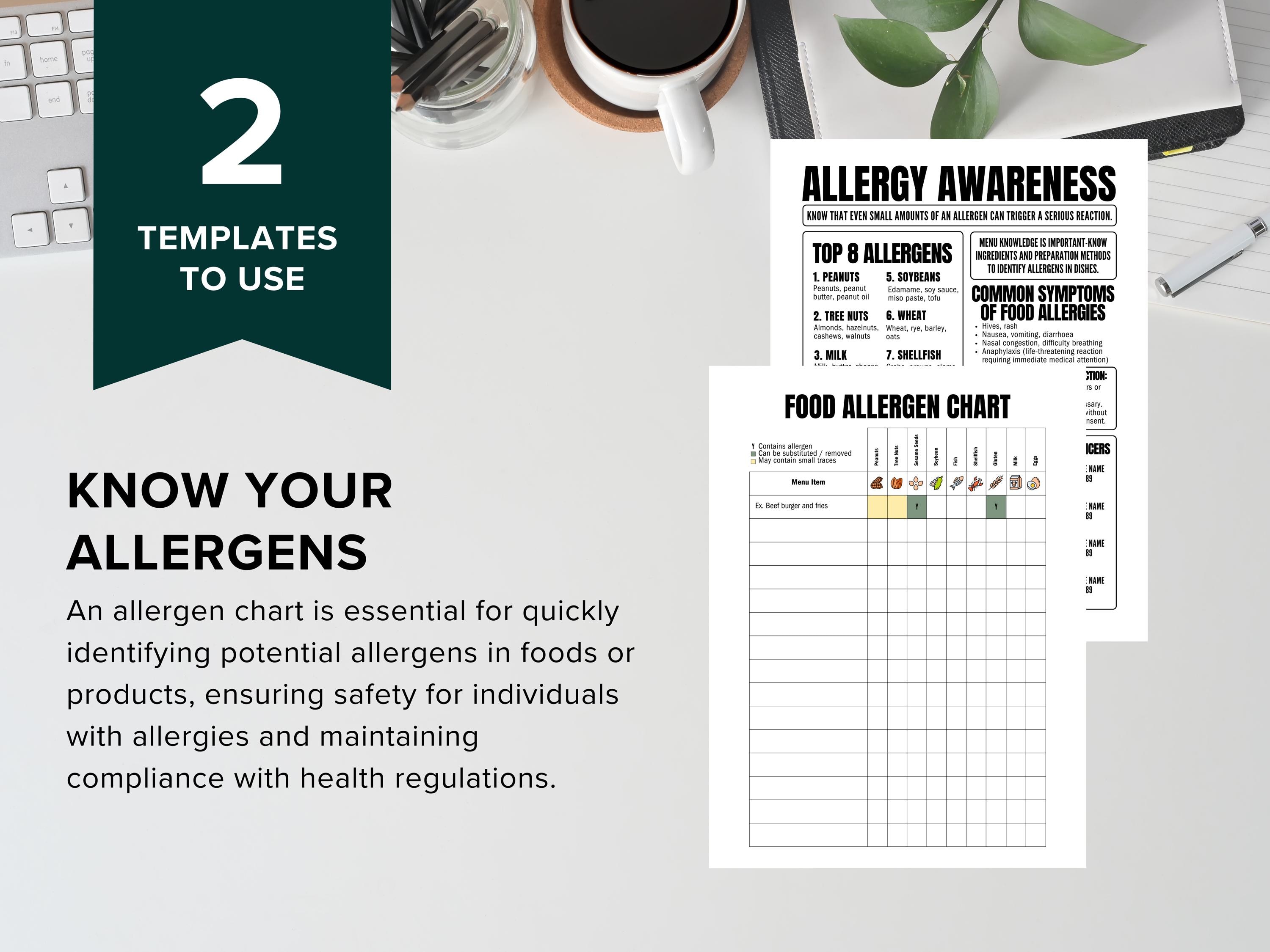 Menu Food Allergen Chart, Menu Items, Common Food Allergies List ...