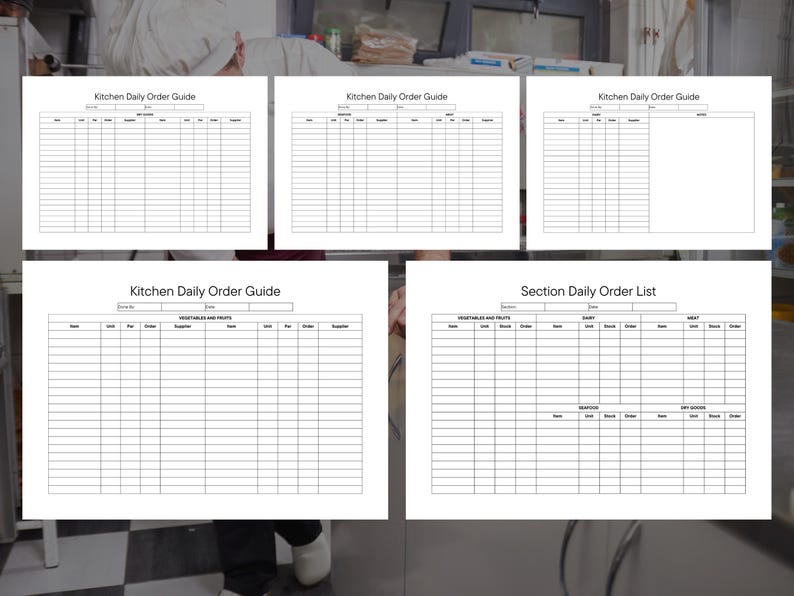 Restaurant Kitchen Templates Bundle, Canva Editable, Cafe BOH, HACCP ...