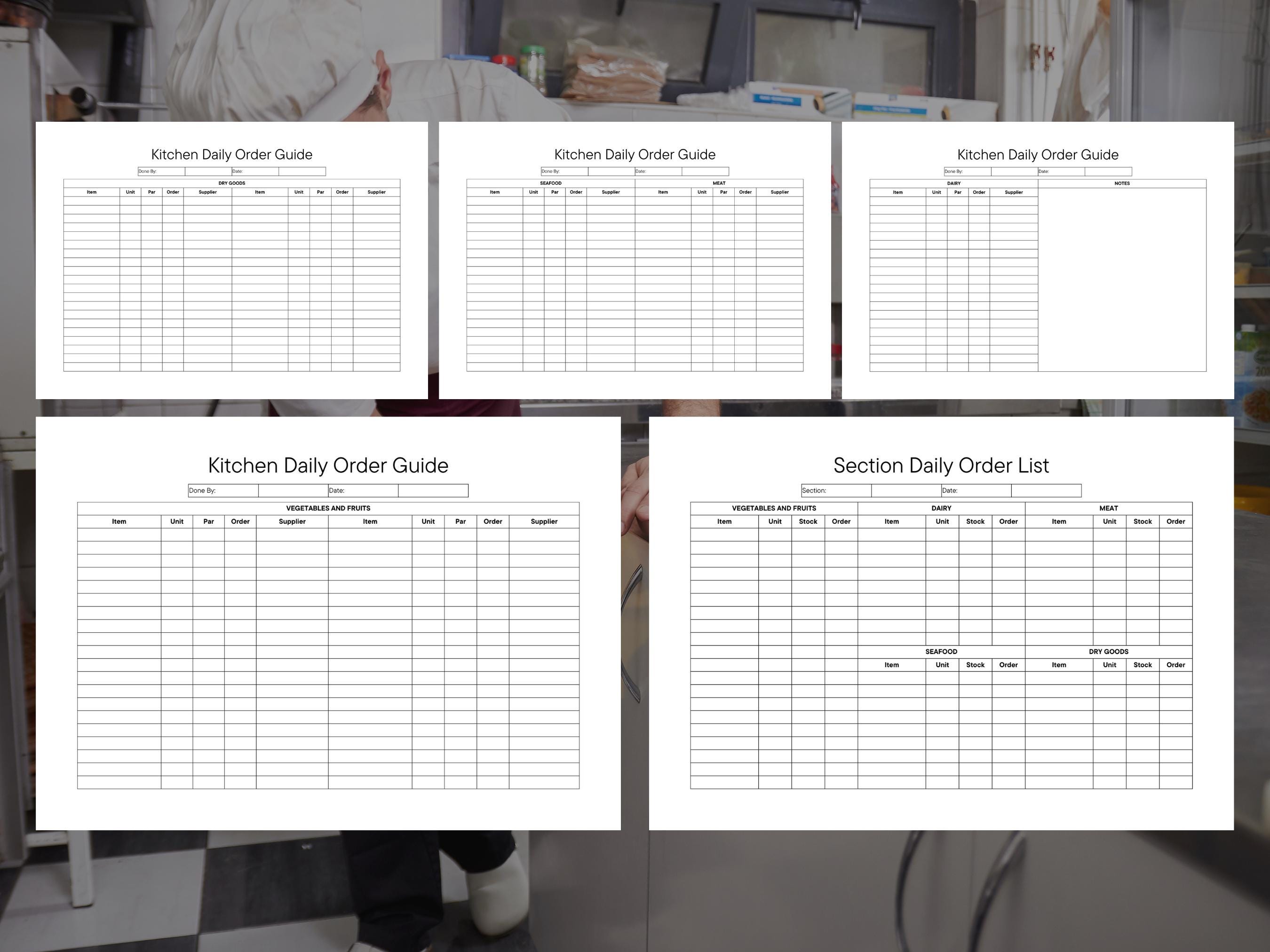 Restaurant Kitchen Templates Bundle, Canva Editable, Cafe BOH, HACCP ...