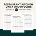Kitchen Daily Order List, Order Guide. Restaurant and Cafe, Checklist ...