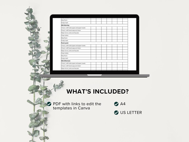 Public Restroom Cleaning Checklist and Sign off Sheet, Editable ...