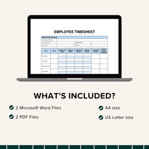 Printable Weekly Time Sheet, Split Shift, Employee Timesheet Log Form ...