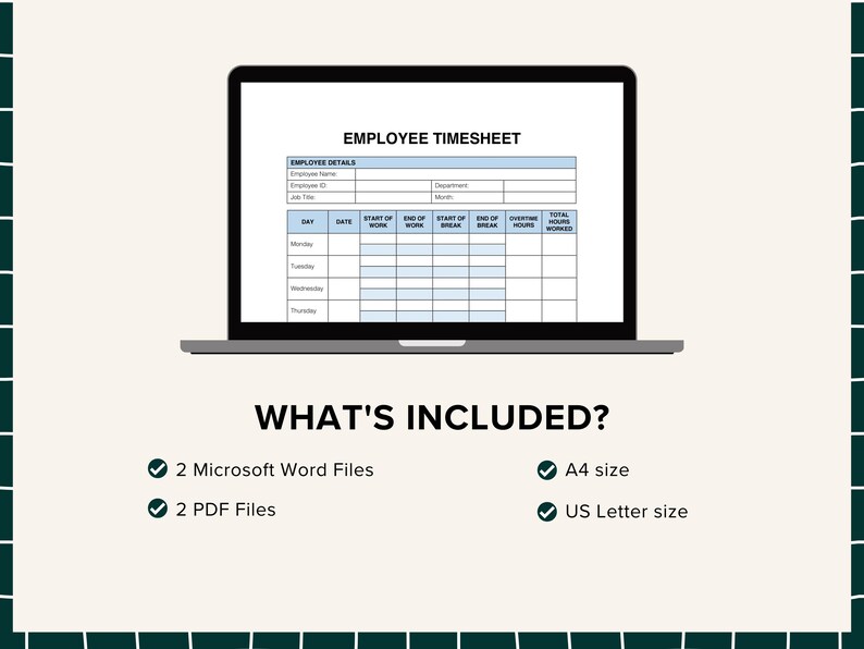 Printable Weekly Time Sheet, Split Shift, Employee Timesheet Log Form ...