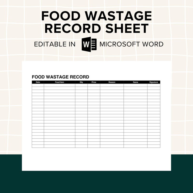 Kitchen Food Waste Tracker - Etsy