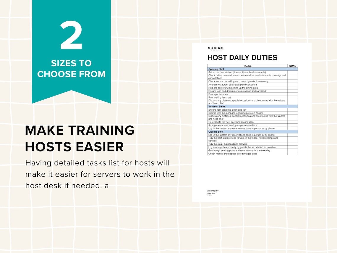 Restaurant Host Daily Duties; Tasks, Checklist, List; Training New ...