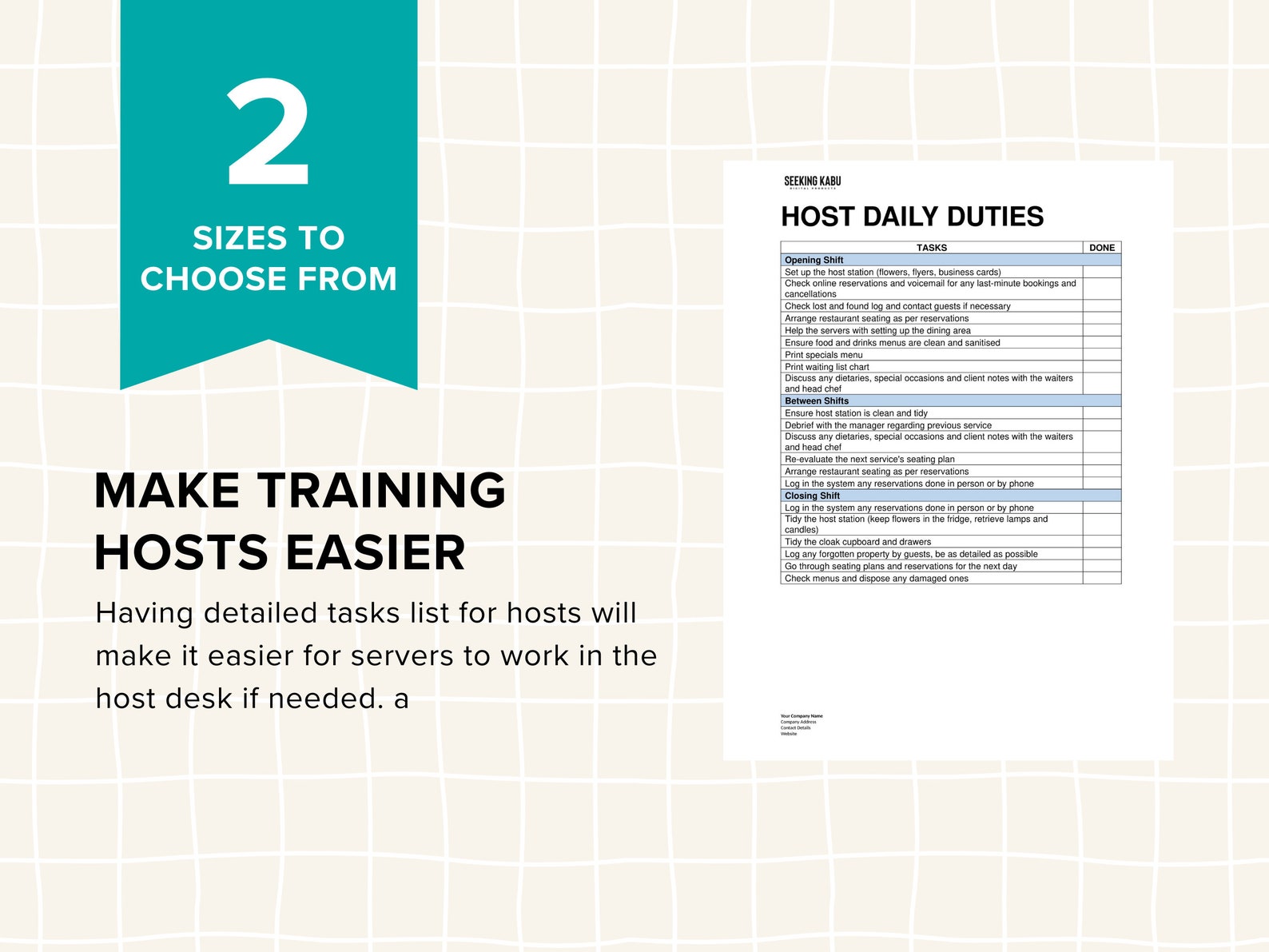 Restaurant Host Daily Duties; Tasks, Checklist, List; Training New ...