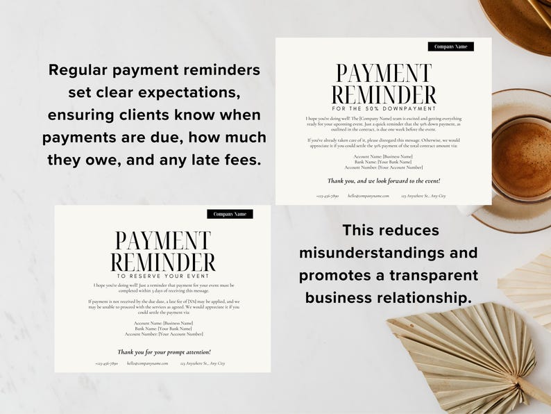 Editable Payment Reminder Template for Events, Late Payment Message ...