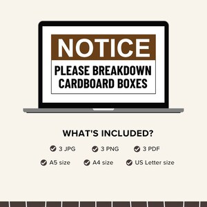 Printable Notice Breakdown Cardboard Boxes, Poster, PDF, PNG, JPG ...