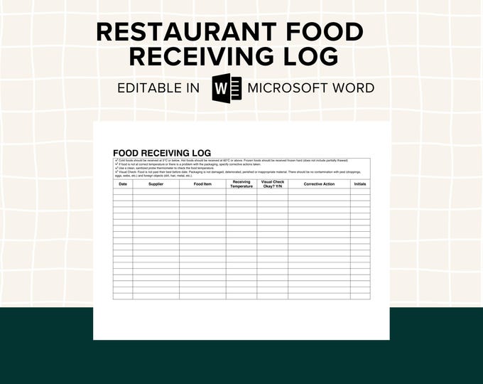 Hot Food Temperature Log, Hot Food Record Sheet, Editable Canva ...