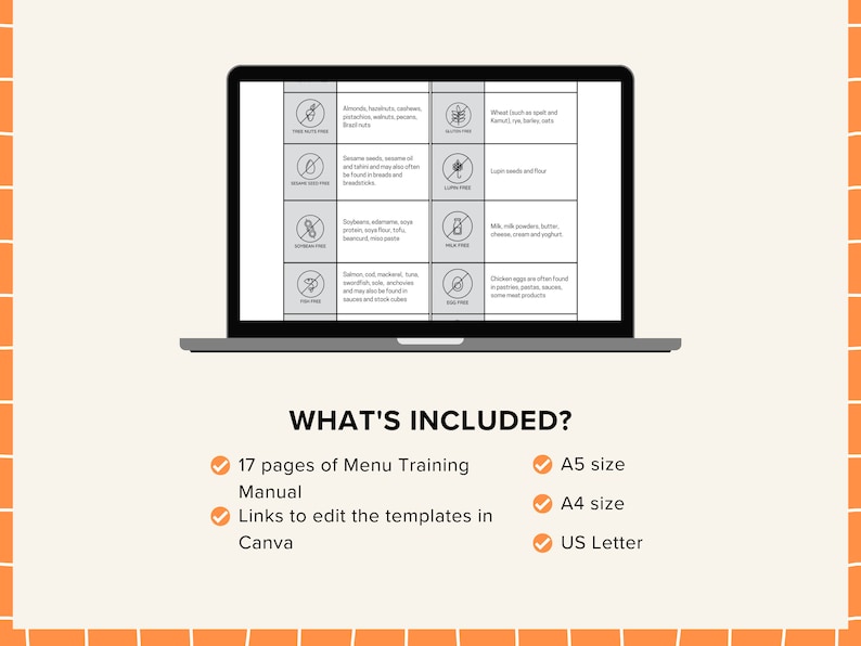 Restaurant Menu Training Manual, Editable Template, Food and Drinks ...