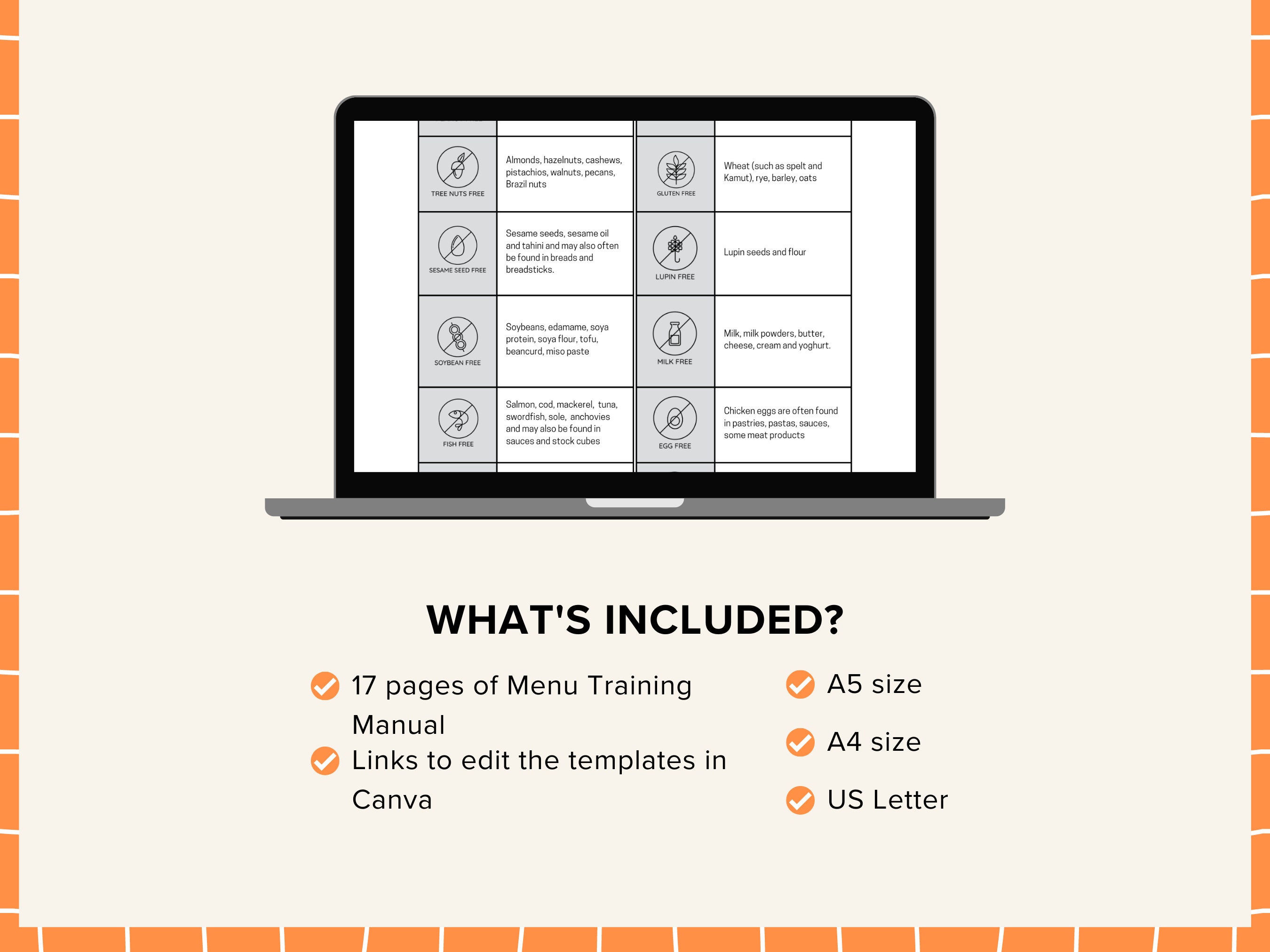 Restaurant Menu Training Manual, Editable Template, Food and Drinks ...