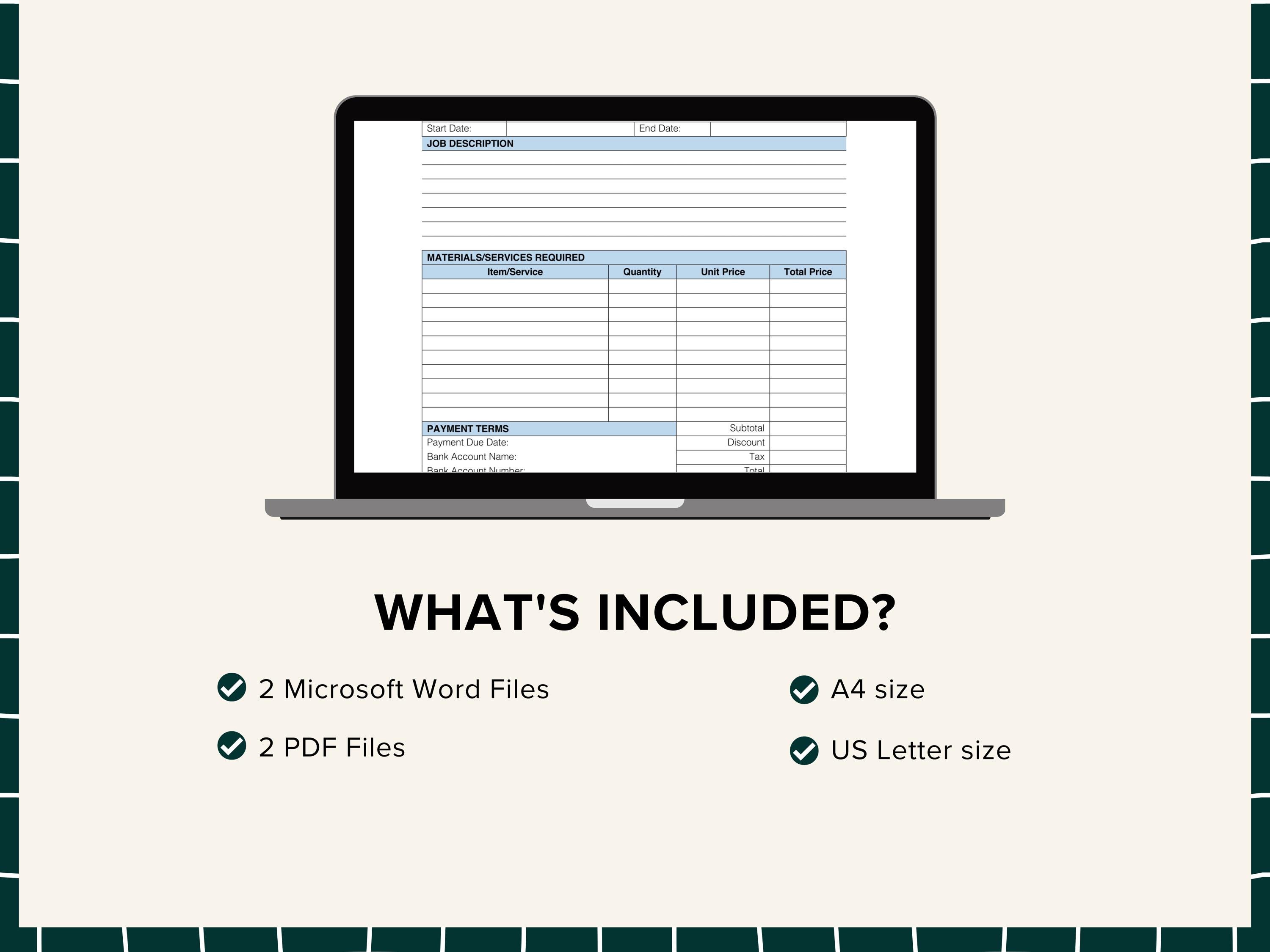 Job Order Form Template, Work Request Form, Editable Word, Printable ...