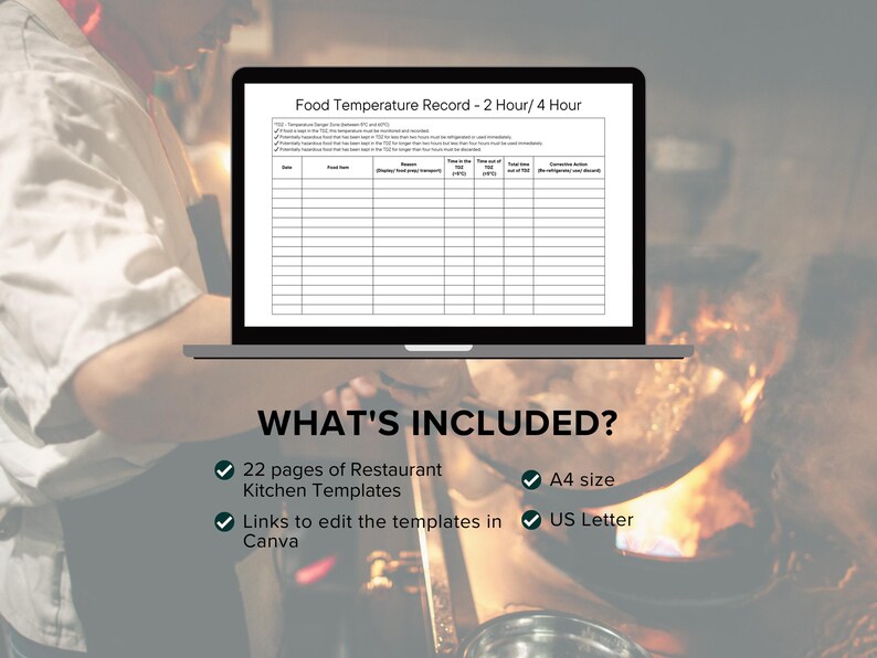 Restaurant Kitchen Templates Bundle, Canva Editable, Cafe BOH, HACCP ...
