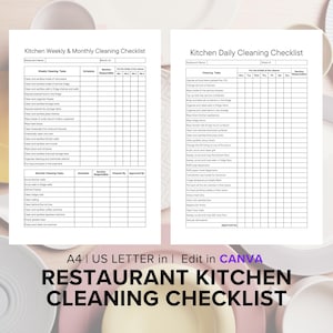 Commercial Kitchen Cleaning Checklist, Professional, Restaurant, Cafe ...