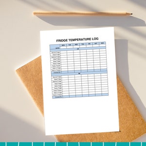 Kitchen Fridge Temperature Log; Restaurant, Cafe, Events, Hospitality ...