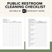 Restroom Cleaning Checklist | Restroom Sign off Form | Editable and ...