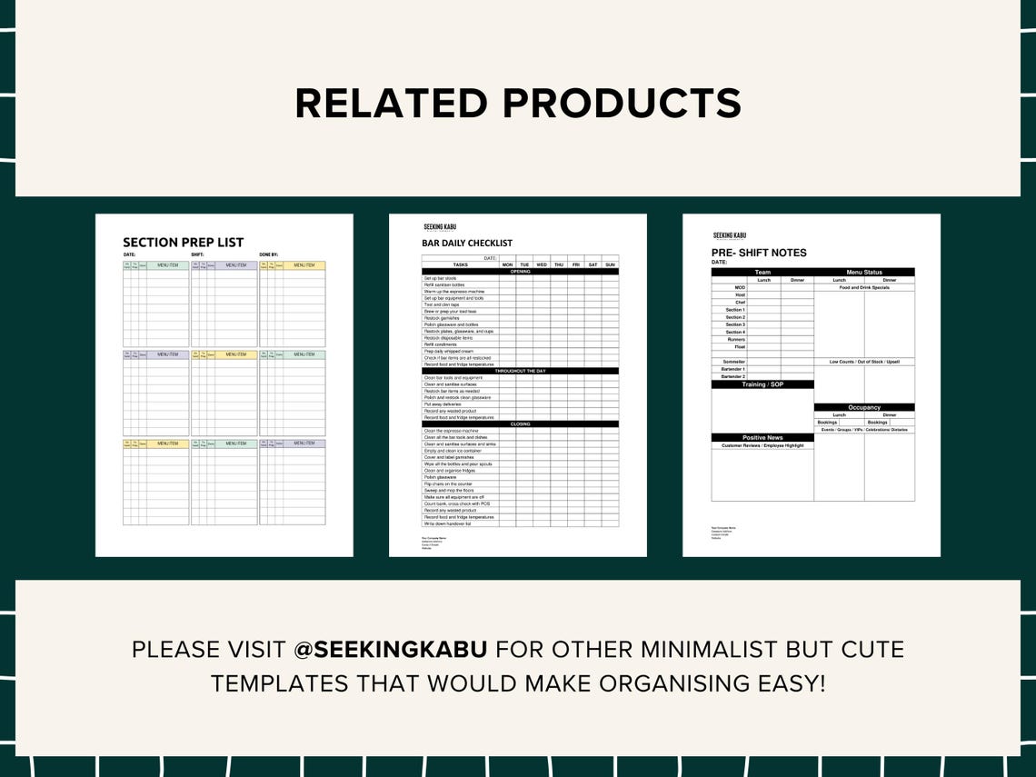 Menu Training Manual Template, Restaurant Staff Training Guide ...