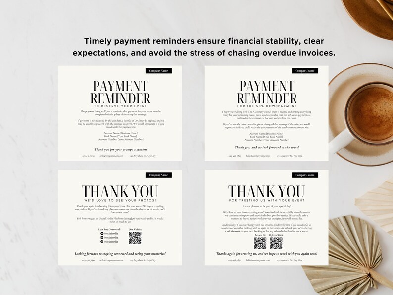 Editable Customer Care Cards Bundle, Referral Card, Event Payment ...