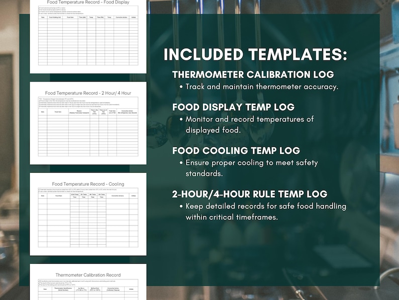 Food Temperature Record Sheets Canva Template, HACCP Compliance Forms ...