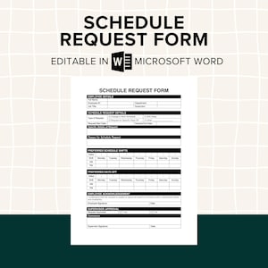 Employee Schedule Request Form, Flexible Shift Change Sheet, Work ...