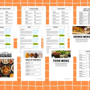 Restaurant Menu Training Manual, Editable Template, Food and Drinks ...