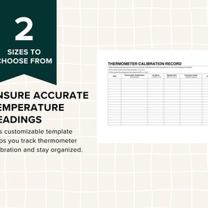 Thermometer Calibration Log Template, Editable HACCP Calibration Form ...