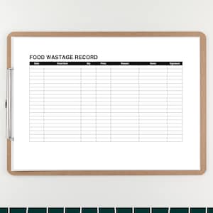 Restaurant Food Waste Tracker, Printable Food Disposal Sheet, Food ...