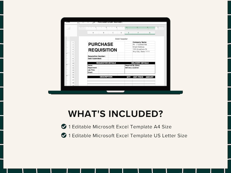 Purchase Requisition Template | Excel Procurement Request Form ...