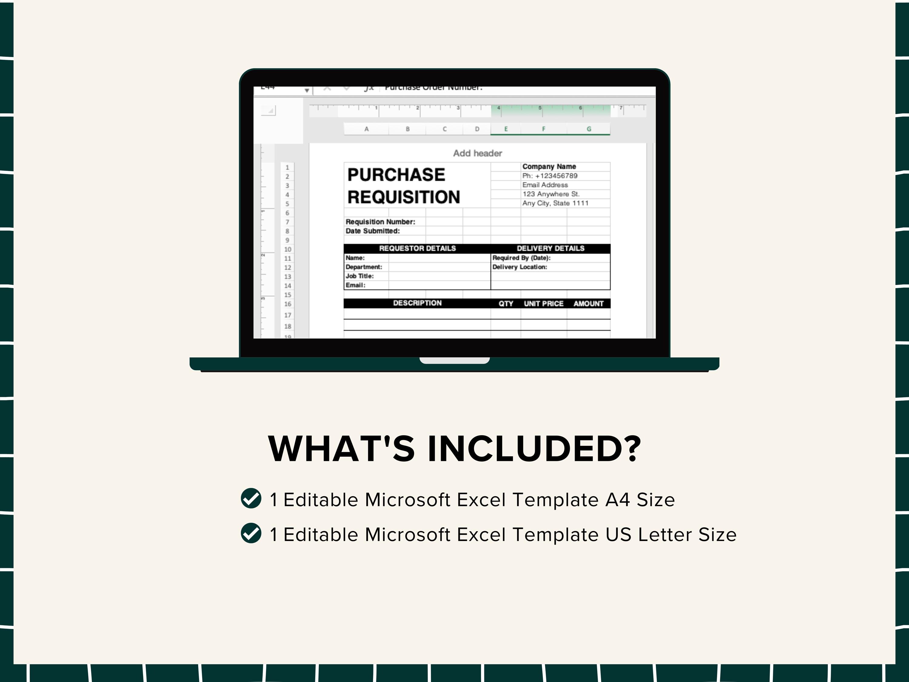 Purchase Requisition Template | Excel Procurement Request Form ...
