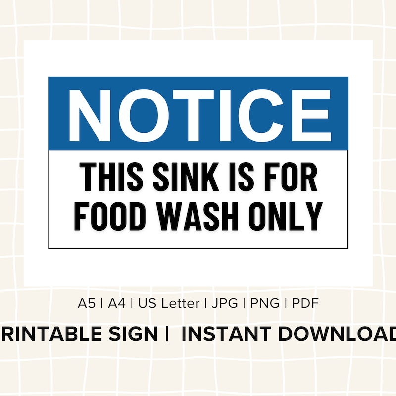 No Food in Sink Sign - Etsy