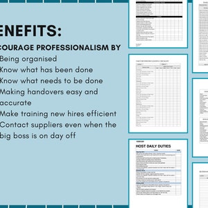 Restaurant FOH Templates Bundle, Daily, Server, Host, Bartender ...