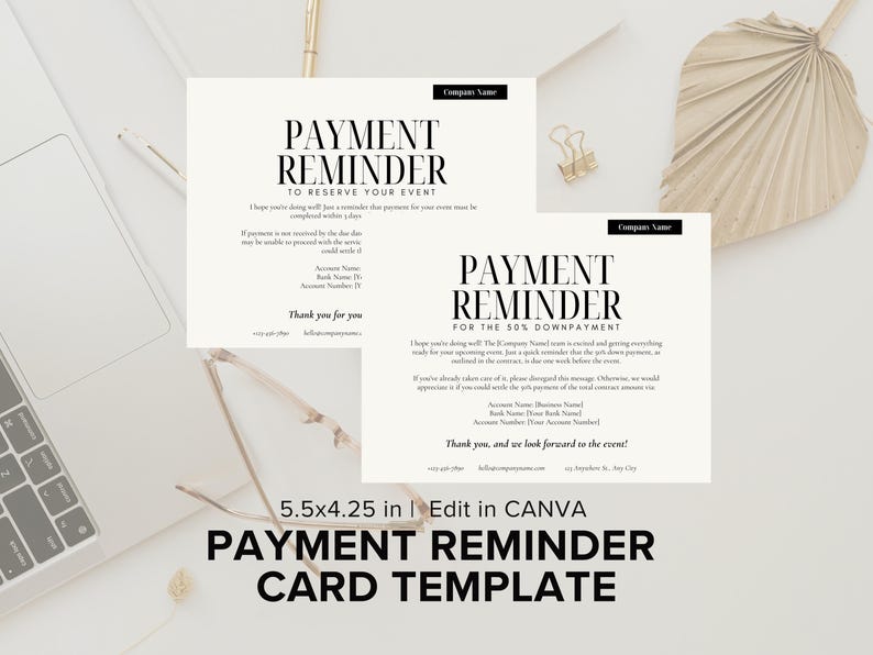 Editable Payment Reminder Template for Events, Late Payment Message ...