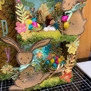 Handmade Easter Bunny Garden Scene With Night Light – Diorama - Etsy