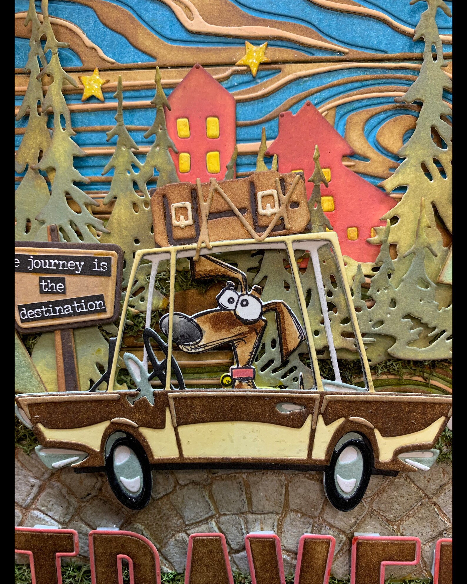 Handmade Road Trip Travel Scene With Dog – Wall Hanging - Etsy