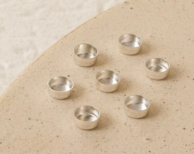 5mm Sterling Silver Round Bezel Cups Bezel Ring Setting Cabochon ...