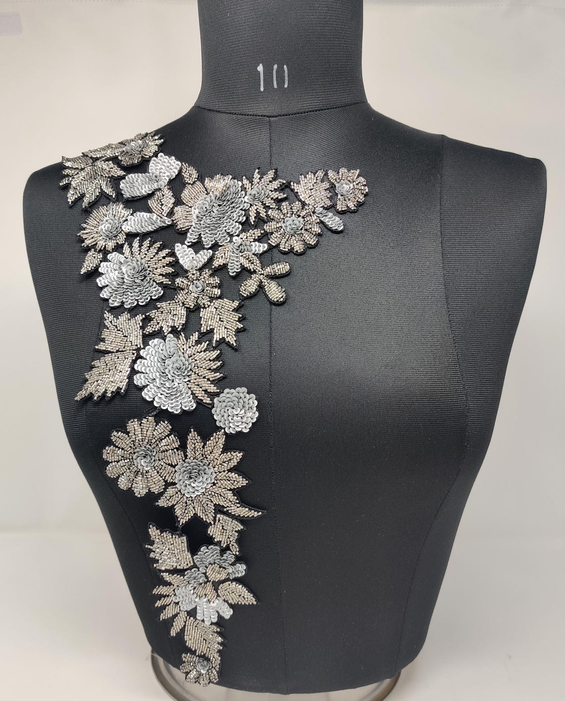 Handmade Indian Beaded Shoulder Applique Patch - Sewing Embellishment ...