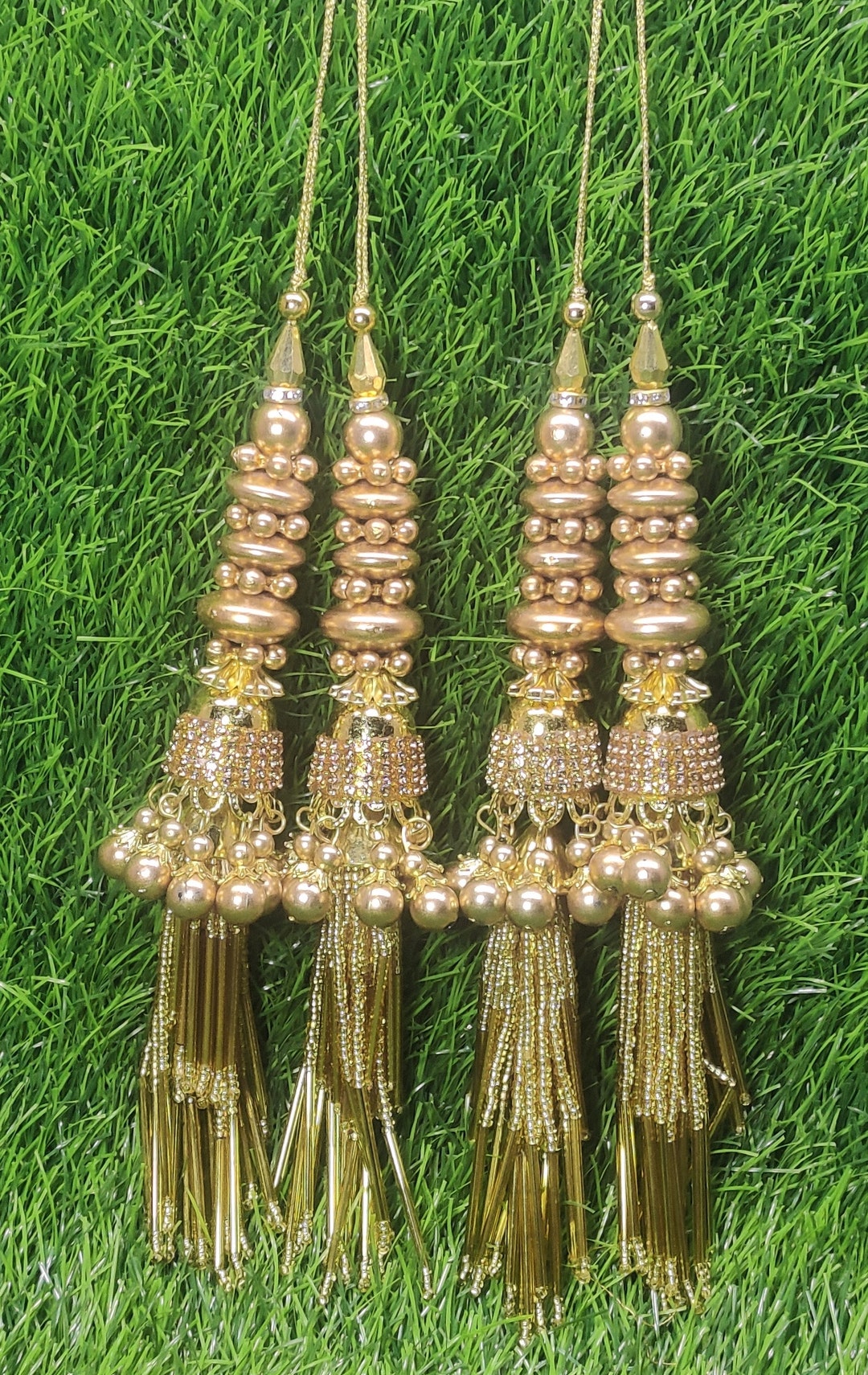 Indian Handmade Golden Latkan for Saree Blouse Lehenga Handbags ...