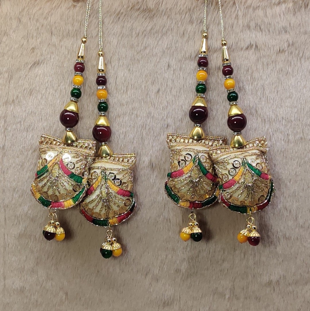 Indian Handmade Golden Latkan for Saree Blouse Lehenga Handbags Dupatta ...