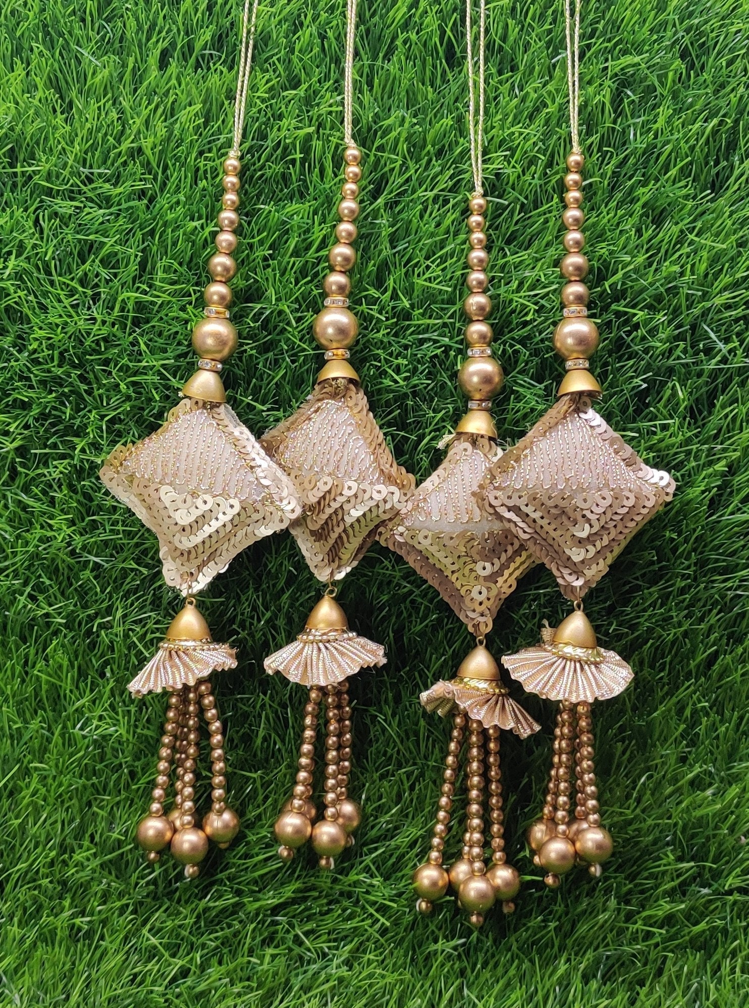 Indian Handmade Golden Latkan for Saree Blouse Lehenga Handbags Dupatta ...