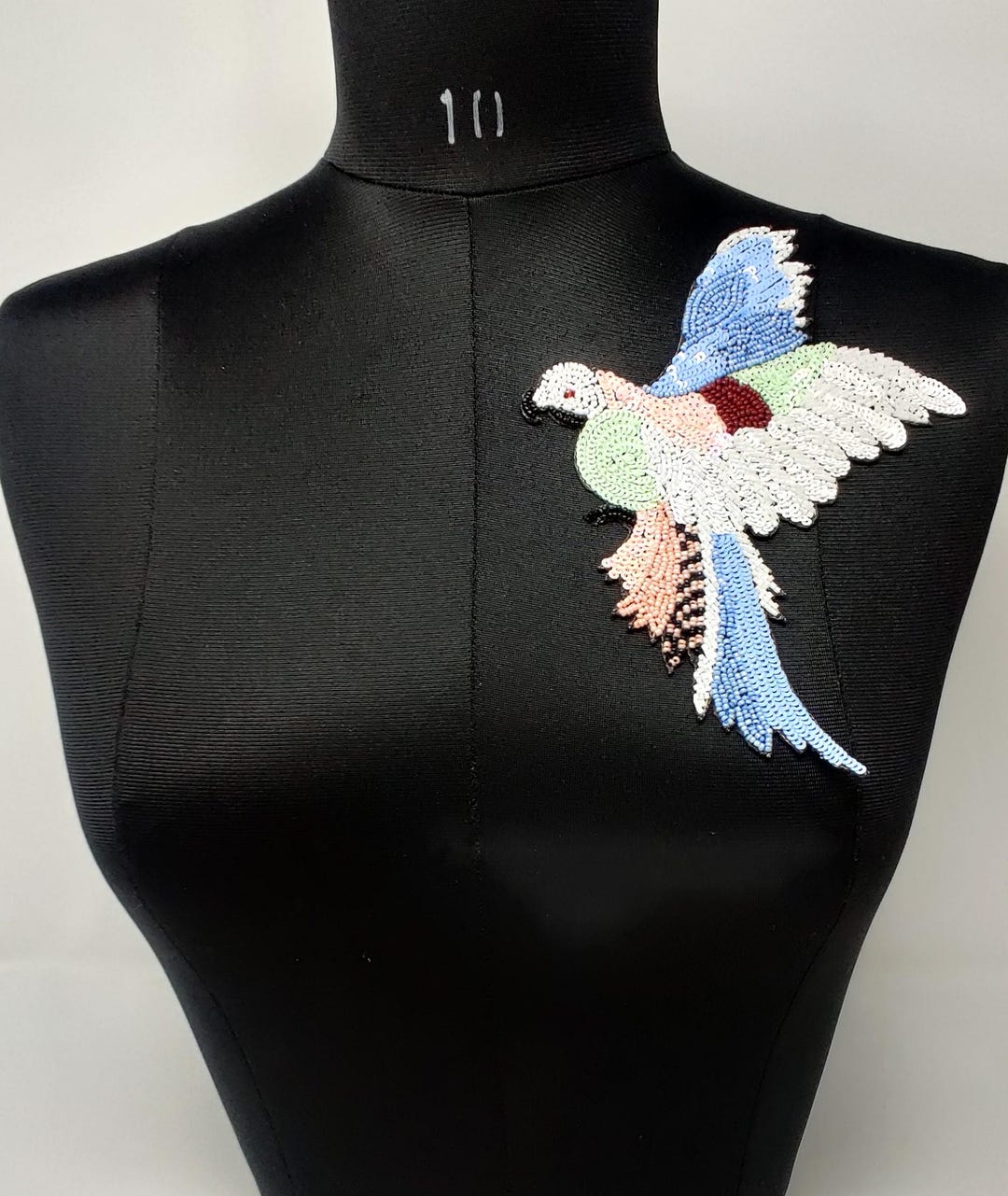 Handmade Indian Beaded Shoulder Applique Patch - Sewing Embellishment ...