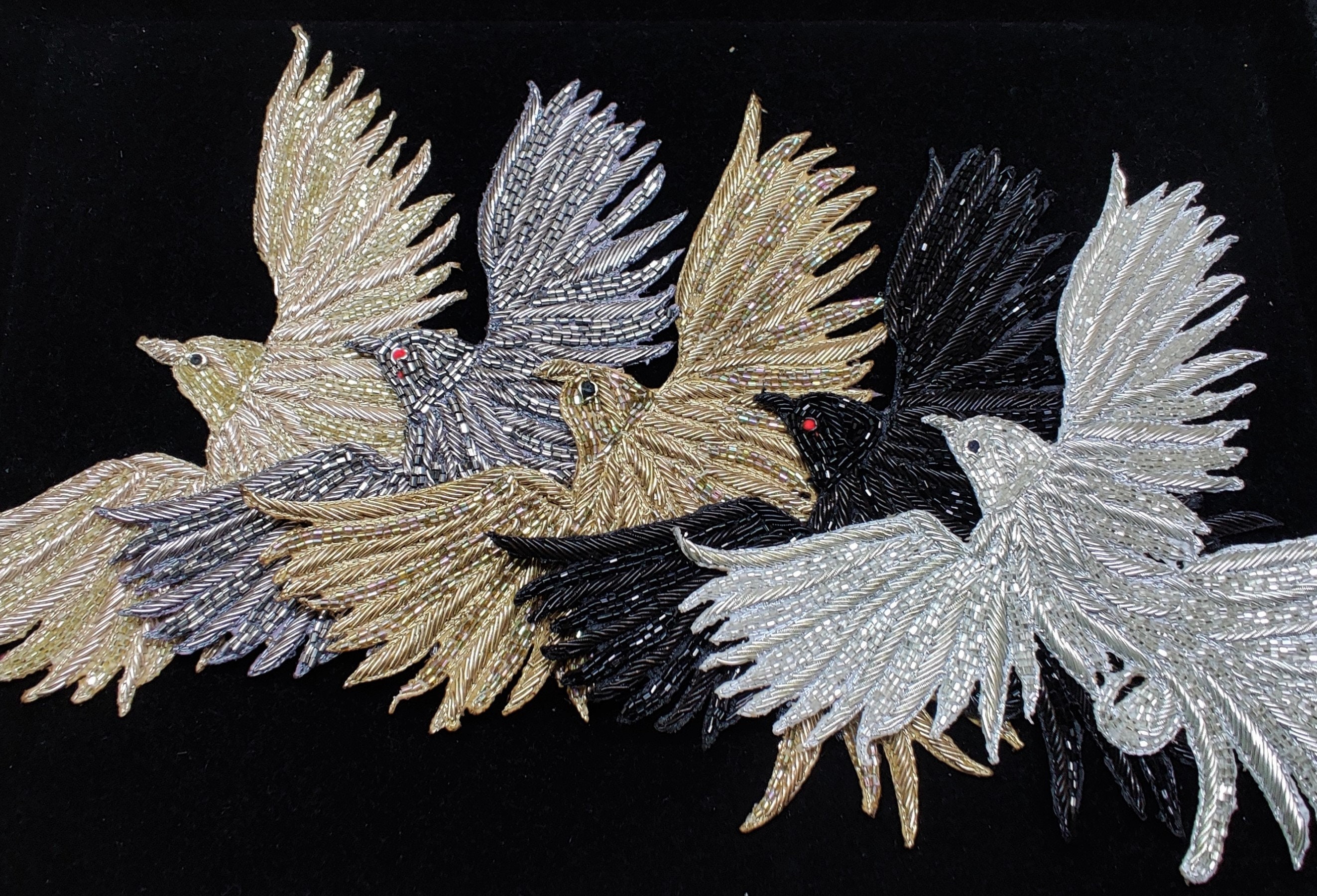 Indian Beaded Handmade Applique Patches Embroidered Sewing Thread ...