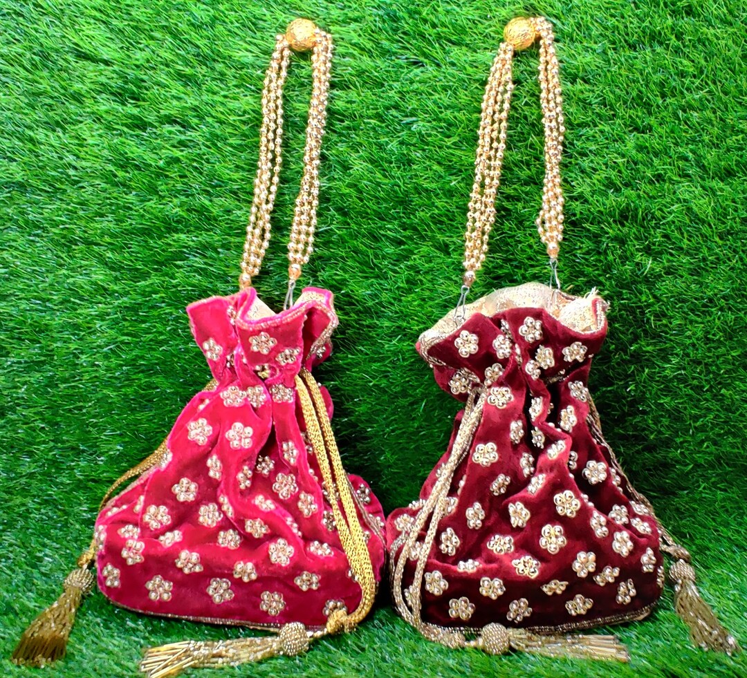 Indian Women Fashion Handmade Potli Bag, Ethnic Wedding and Festivals ...