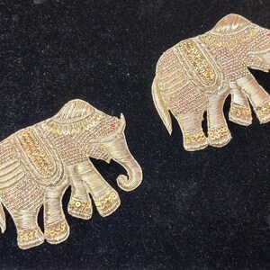 Indian Handmade Elephant Design Patches Embroidered Sewing Thread ...
