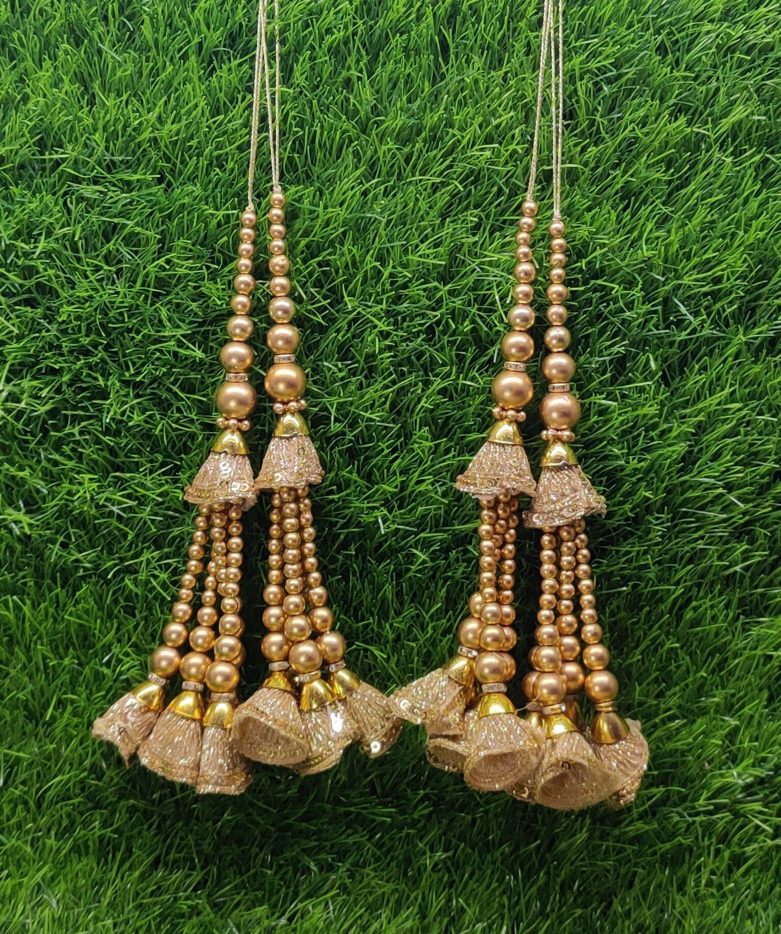 Indian Handmade Golden Latkan for Saree Blouse Lehenga Handbags Dupatta ...
