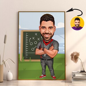Custom Coach Cartoon Portrait, Coach Portrait, Gift for Coach, Coach ...
