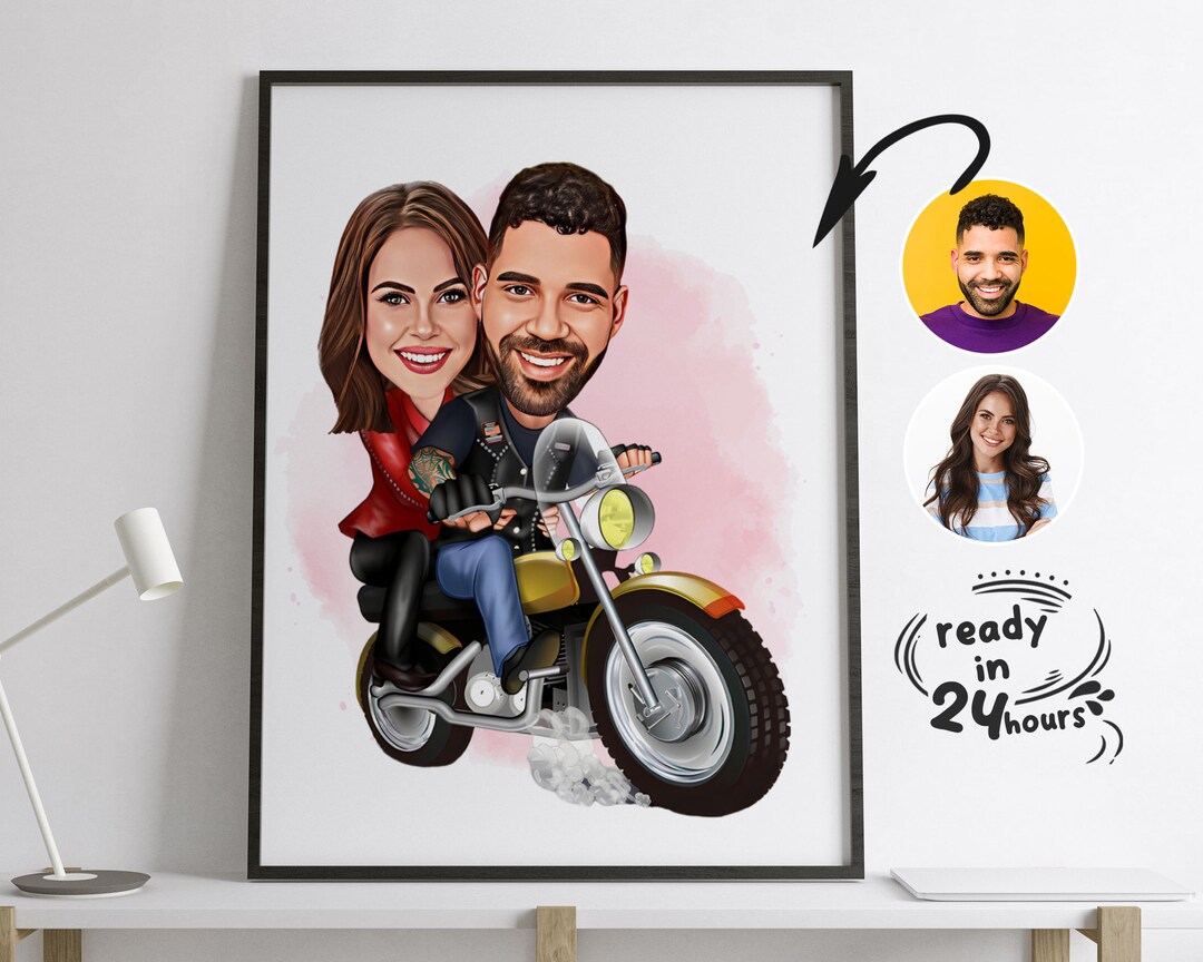 Custom Couple Cartoon Portrait, Couple Portrait, Couple Gift, Couple ...